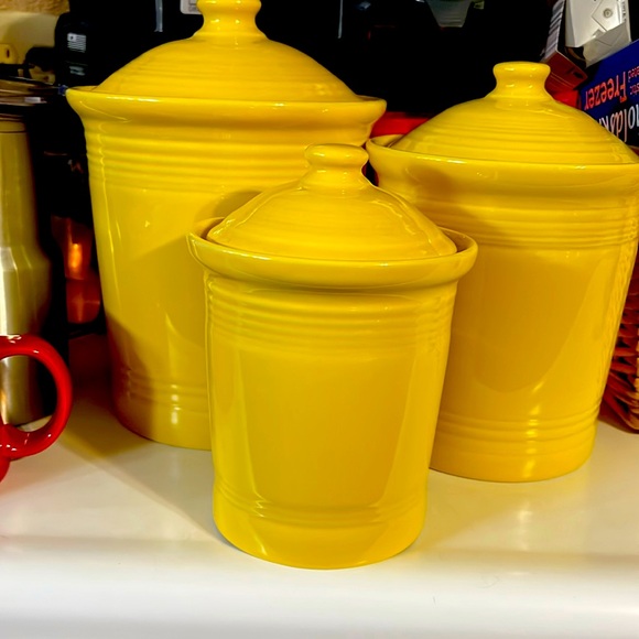 Fiestaware | Kitchen | New Set Of Utensil Crocks Set Of 3 Lg Med Small ...